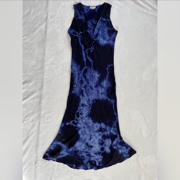 Michelle Jonas | Dresses | Mijo By Michelle Jonas Silk Blue Black Long ...